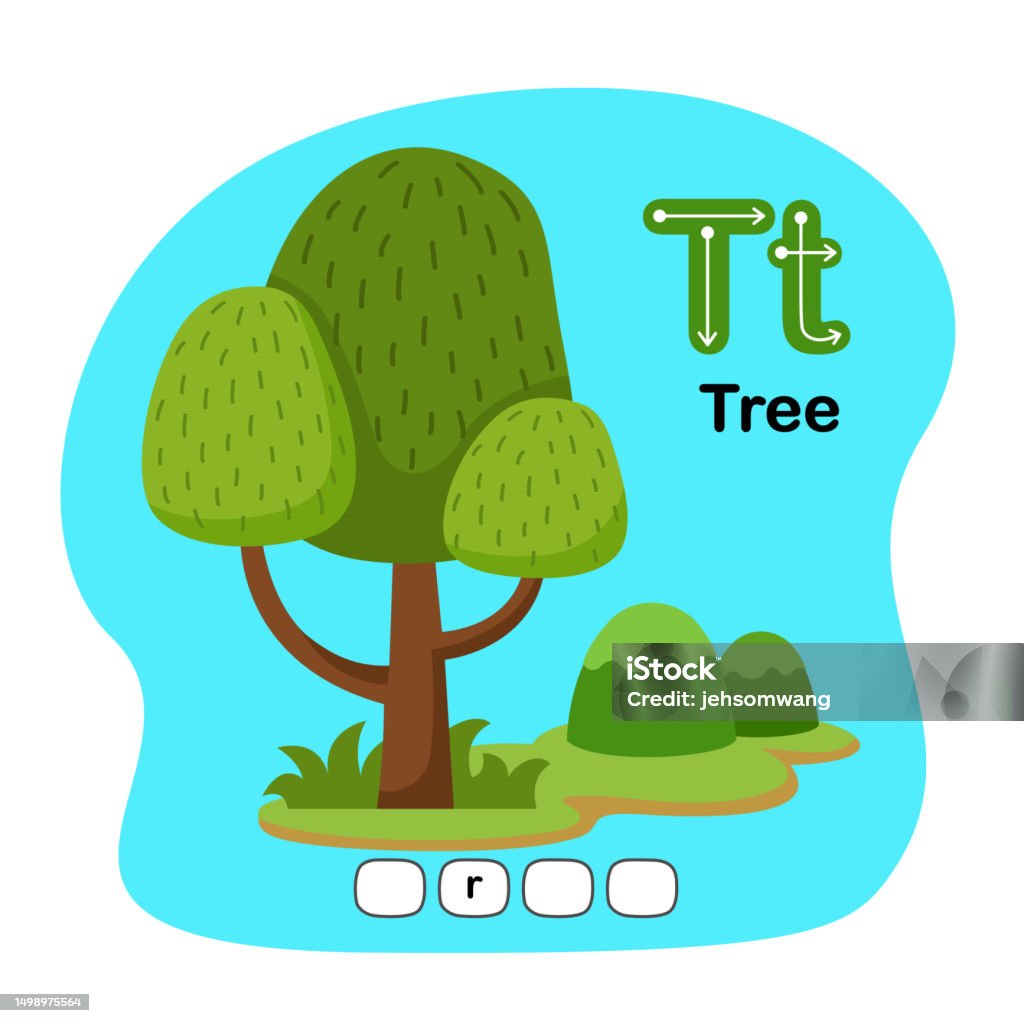 Illustration Isolated Alphabet Letter T Tree Stock Illustration Download Image Now Activity
