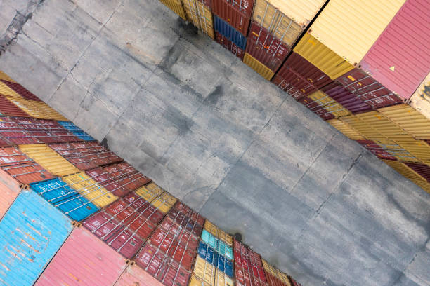 Free Stock Photo of Stacked colorful shipping containers pattern ...