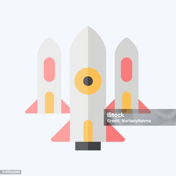 Ikon Nuklir Terkait Dengan Simbol Militer Gaya Datar Desain Sederhana