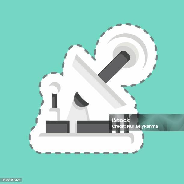 Garis Stiker Memotong Satelit Terkait Dengan Simbol Militer Desain