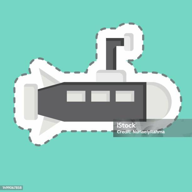 Garis Stiker Memotong Kapal Selam Terkait Dengan Simbol Militer Desain