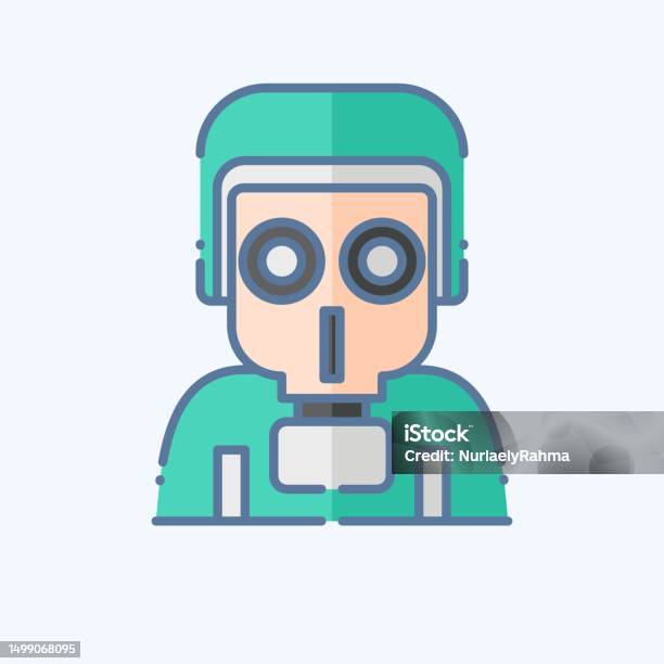 Perlindungan Gas Ikon Terkait Dengan Simbol Militer Gaya Doodle Desain