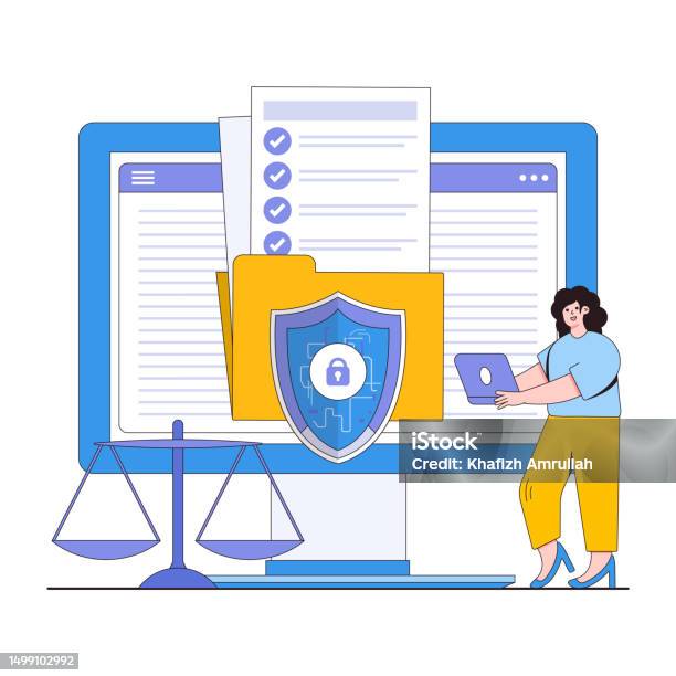 Ilustración De Normativa De Privacidad De Datos Concepto De Ilustración