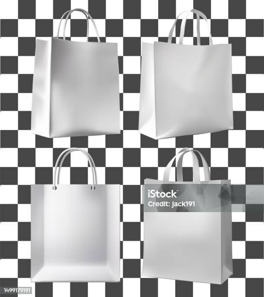 Mockup Tas Eco Pembeli Kosong Kain Kanvas Tas Isolatedvector Ilustrasi