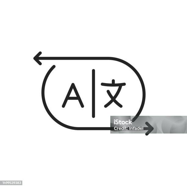Simple Thin Line Translation Or Interpreter Icon Stock Illustration Download Image Now