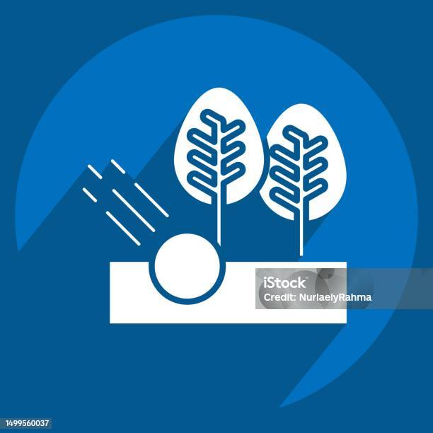 Hutan Ikon Terkait Dengan Simbol Golf Gaya Bayangan Panjang Desain
