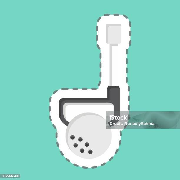 Garis Stiker Memotong Besi Terkait Dengan Simbol Golf Desain Sederhana
