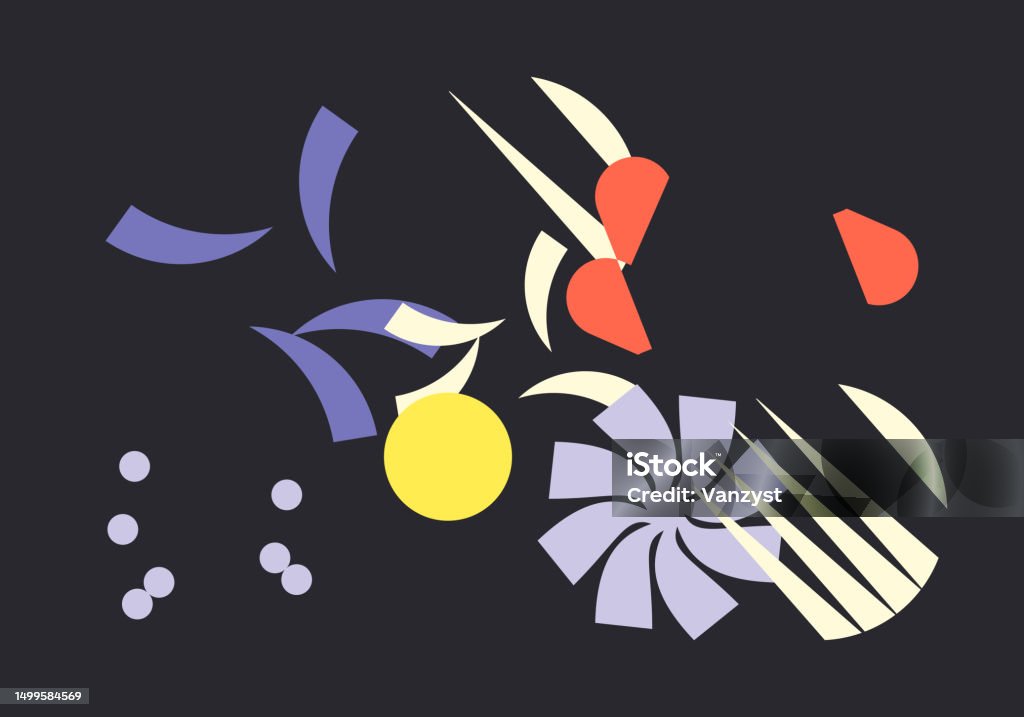 Vector Graphic Assets Set Bold Modern Shapes Stock Illustration