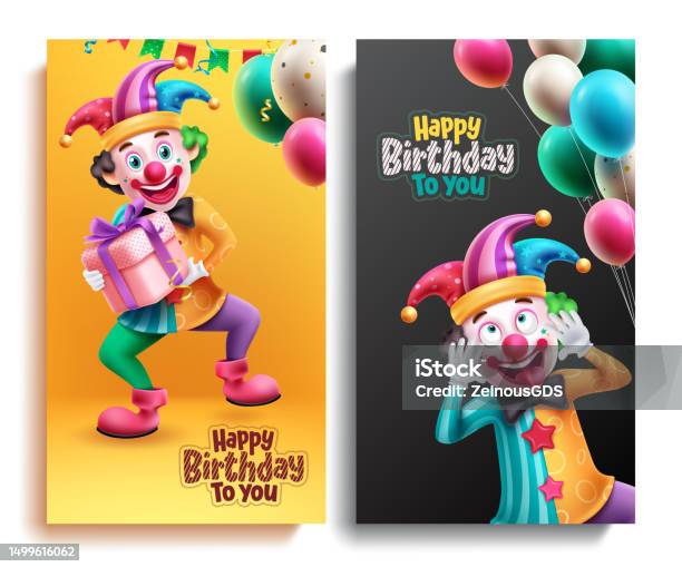 Conception Daffiche De Lensemble Vectoriel Joyeux Anniversaire Carte