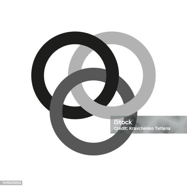 Icon Of Interlocking Circles Filter Borromean Rings Trinity Unity Concept Connection Symbols 3