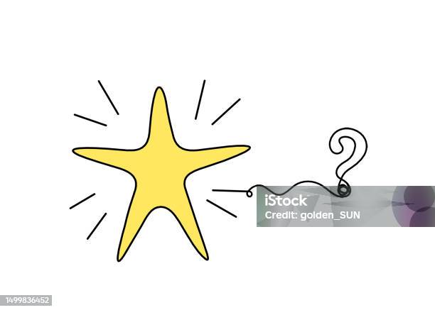 Étoile De Couleur Abstraite Avec Point Dinterrogation Comme Dessin Au