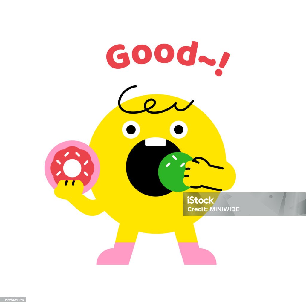 Karakter Bentuk Abstrak Yang Lucu Sosok Donat Kuning Sedang Makan Donat ... Karakter Bentuk Abstrak Yang Lucu Sosok Donat Kuning Sedang Makan Donat ...