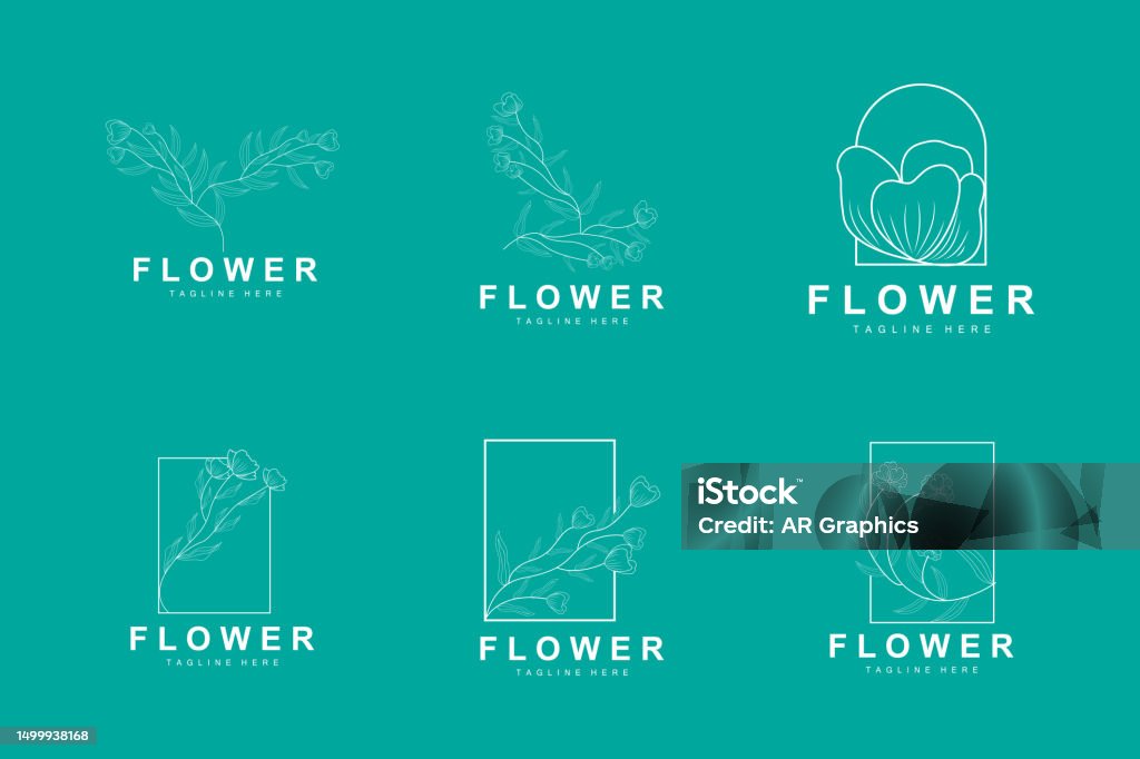 Logo Bunga Vektor Kebun Raya Daun Dan Bunga Desain Bunga Kehidupan Ilustrasi Stok Unduh Gambar