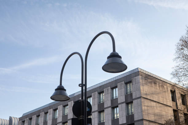 Free Stock Photo of Street Lights Hanging From Side of Building ...