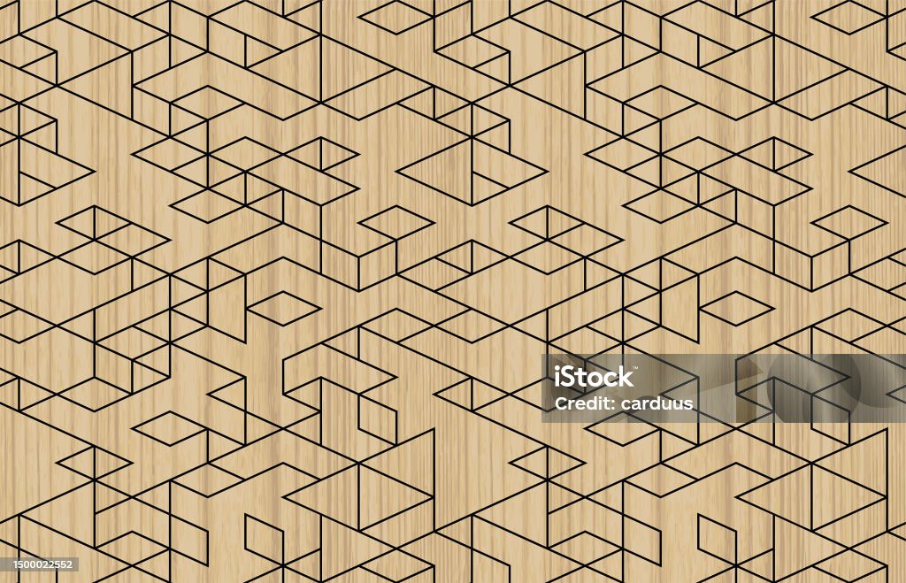 Seamless Wood Textured Rhombic Pattern Stock Illustration Download