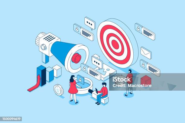 Konsep Audiens Target Dalam Desain Isometrik 3d Orangorang Mempelajari