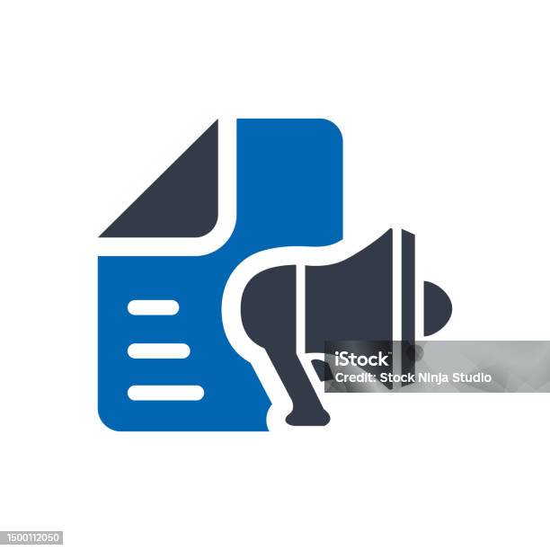 Marketing De Contenu Icône Bleue Plate Isoler Sur Fond Blanc