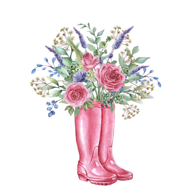 Download Ai Generated, Flowers, Rain Boots. Royalty-Free Stock ...