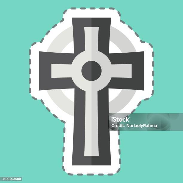 Garis Stiker Memotong Cross Terkait Dengan Simbol Celtic Desain