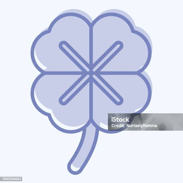 Icône Trèfle Lié Au Symbole Celtique Style Bicolore Conception Simple