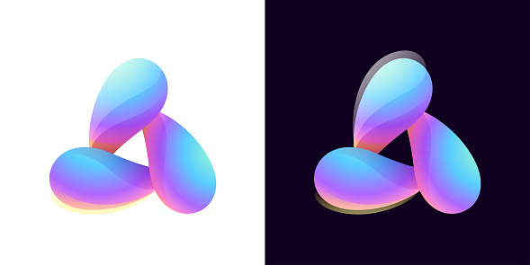 Symbole Fintech Multicolore Icône De Triangle Dégradé Abstrait Emblème