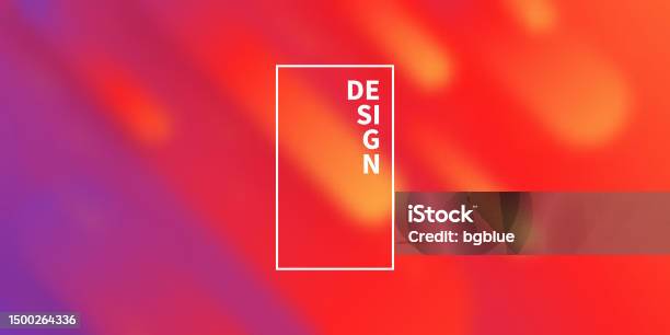 Abstract Blurred Design With Geometric Shapes Trendy Red Gradient Stock