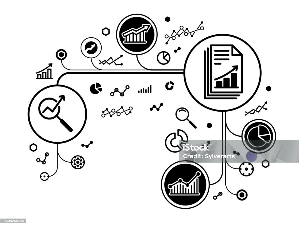 Analysis Of Some Data Or Financial Analytics Vector Illustration