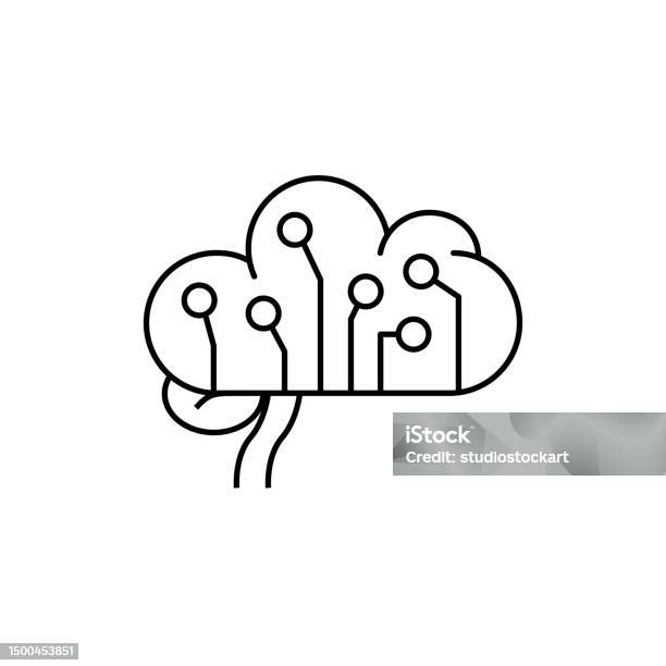 Icône De Ligne Dintelligence Artificielle Trait Modifiable Vecteurs