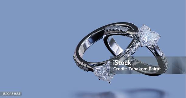 Desain Render 3d Dari Dua Cincin Berlian Platinum Mengambang Dengan ... Desain Render 3d Dari Dua Cincin Berlian Platinum Mengambang Dengan ...