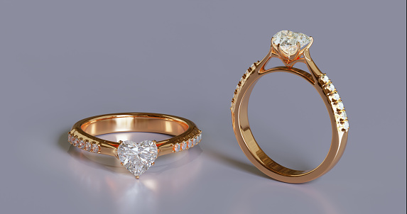 Desain Render 3d Dari Dua Cincin Berlian Emas Dengan Latar Belakang ... Desain Render 3d Dari Dua Cincin Berlian Emas Dengan Latar Belakang ...