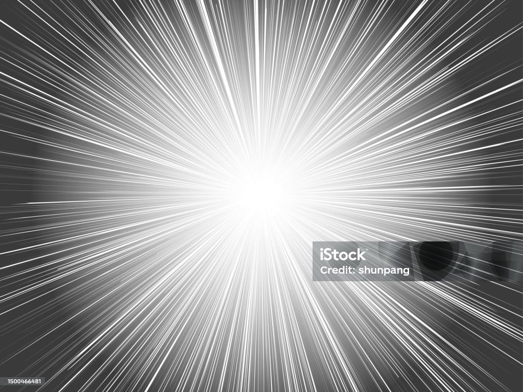 Sun Rays Emitting Intense Lightpale Concentrated Line Backgroundblack