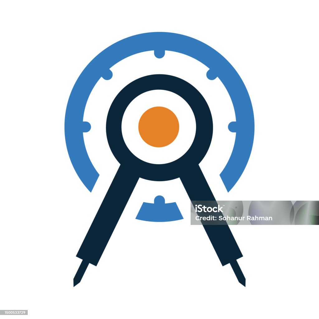 Compass Measure Precision Compass Drawing Compass Tool Icon Stock Illustration Download Image