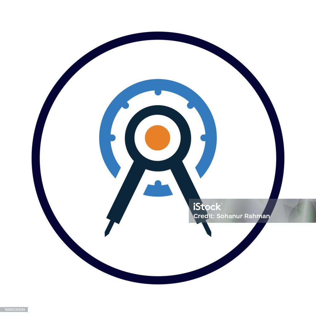 Compass Measure Precision Compass Drawing Compass Tool Icon Stock Illustration Download Image