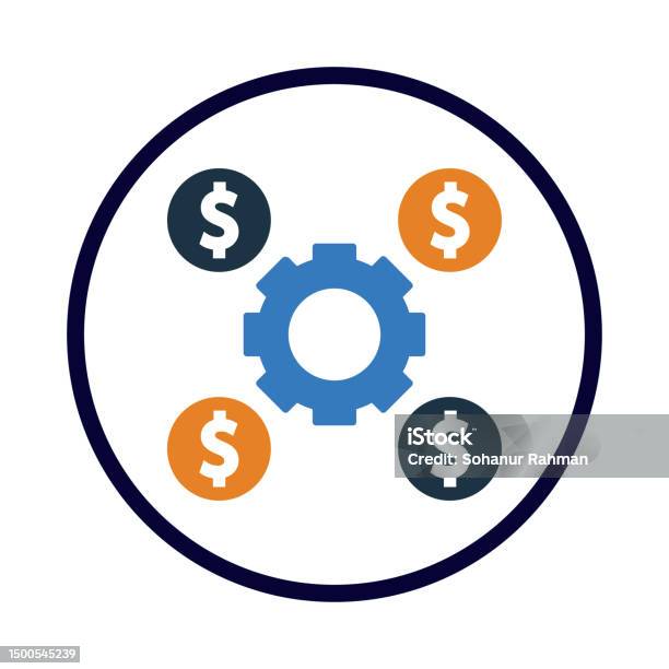 Équipement Gestion Réglage Optimisation Processus Argent Dollar Icône