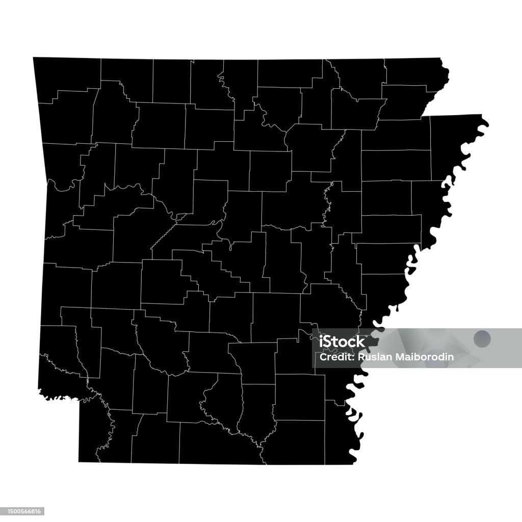 Karte Des Bundesstaates Arkansas Mit Landkreisen Vektorillustration ... Karte Des Bundesstaates Arkansas Mit Landkreisen Vektorillustration ...