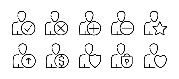 Human Line Icon Black People Set Vector Icons Stock Illustration Download Image Now Arrow