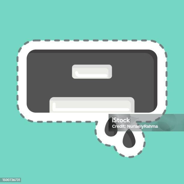 Garis Stiker Memotong Air Ac Terkait Dengan Simbol Ac Desain Sederhana