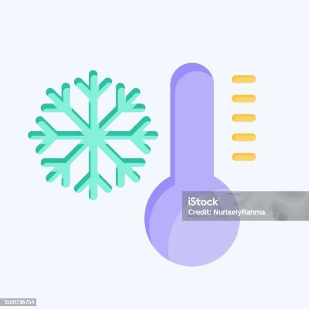 Icône Froide Lié Au Symbole De La Climatisation Style Plat Conception