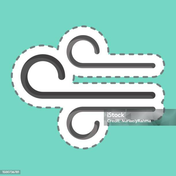 Garis Stiker Memotong Aliran Udara Terkait Dengan Simbol Ac Desain
