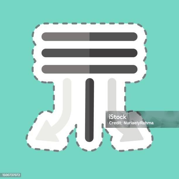 Garis Stiker Memotong Ayunan Terkait Dengan Simbol Ac Desain Sederhana