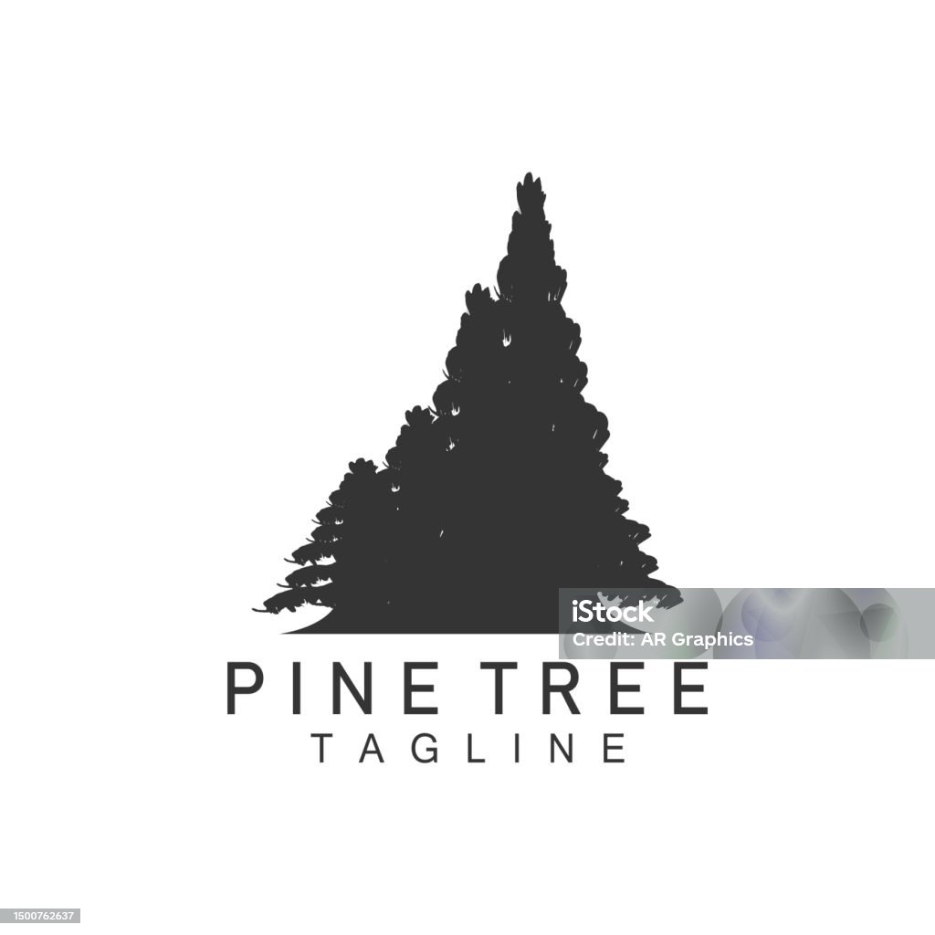 Logo De Pin Vecteur Végétal Vert Conception De Silhouette Darbre Icône