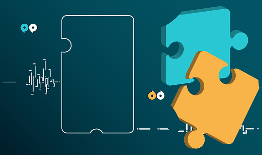 Puzzle Pieces Teamwork Working Together Connection Design Element Stock