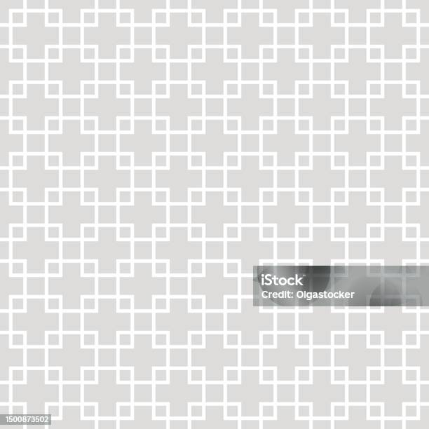 Square Grid Vector Seamless Pattern Subtle Minimal Geometric Texture