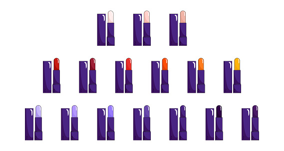 Collection Set Of Symbols And Associations Of Feminism Color Lipstick