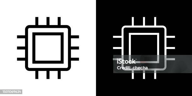 Icône De Puce Micropuce Ou Pictogramme À Circuit Intégré Symbole De La