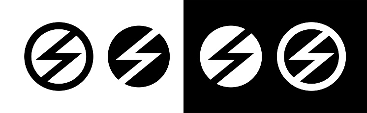 Icône Lightning Dans Un Cercle Symbole De Lélectricité Et De La Charge