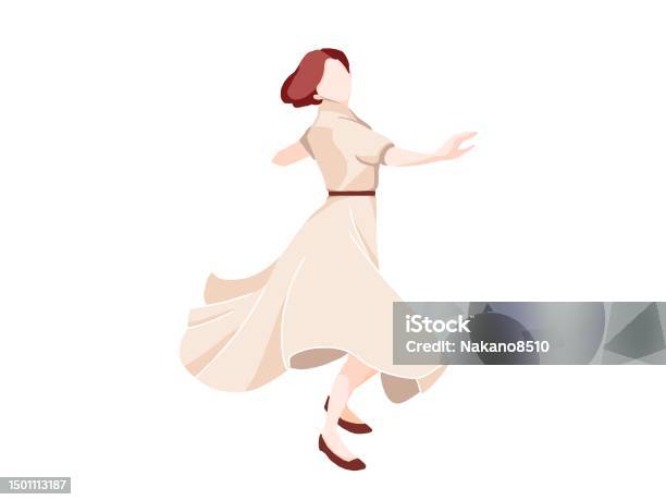 Ilustración de Una Mujer Que Se Voltea La Falda Y Baila y más Vectores ... Ilustración de Una Mujer Que Se Voltea La Falda Y Baila y más Vectores ...