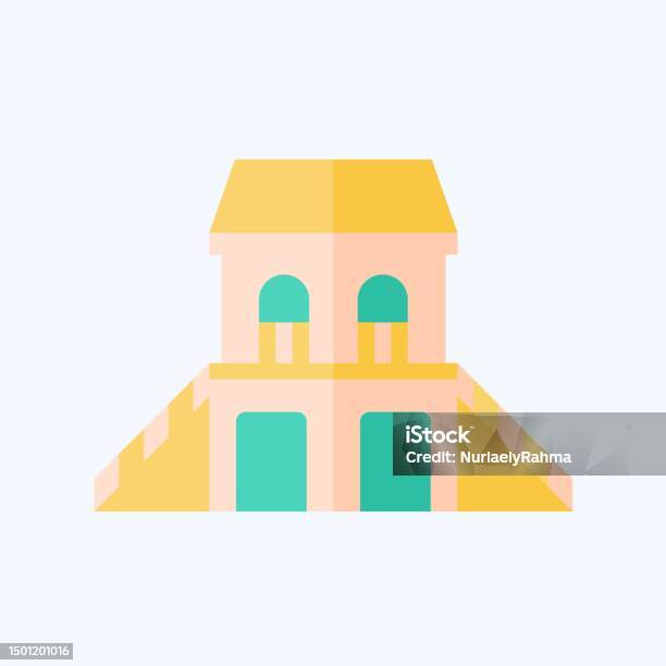 Ikon Guest House Terkait Dengan Simbol Akomodasi Gaya Datar Desain