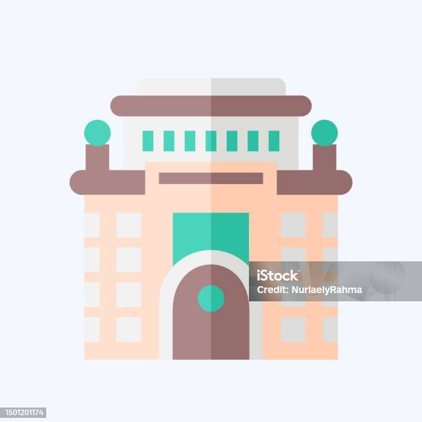 Hotel Icon Terkait Dengan Simbol Akomodasi Gaya Datar Desain Sederhana