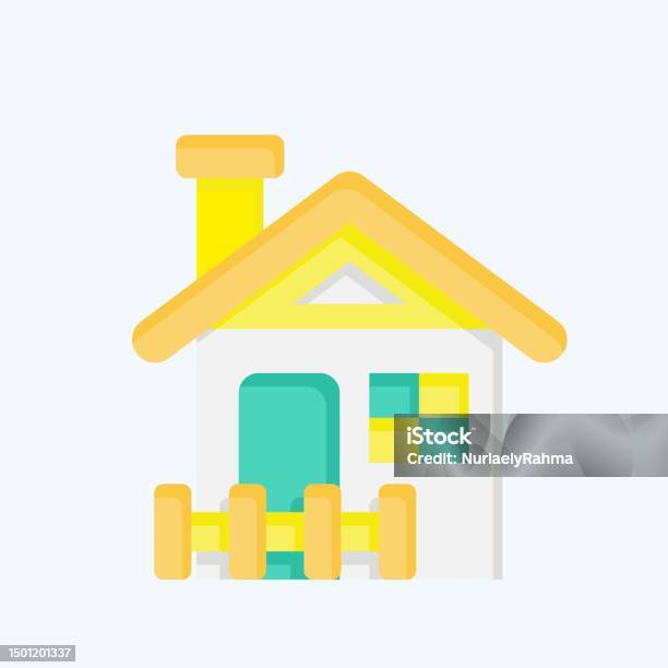 Kabin Ikon Terkait Dengan Simbol Akomodasi Gaya Datar Desain Sederhana